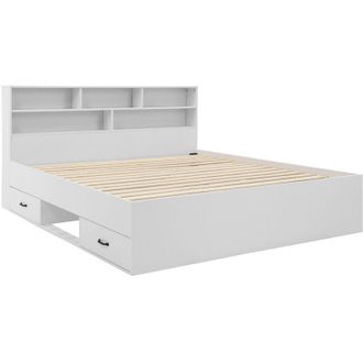 Best Mobilier Bestmobilier - Andrea - lit avec rangements - 160x200 cm - sommier inclus - bois