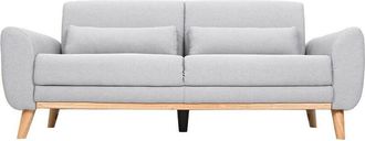 Miliboo Miliboo - Design-Sofa 3 Plätze Stoff Hellgrau Eichenbeine ektor