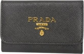 Prada Pre-owned &Eacute;tui &agrave; cl&eacute;s en cuir Saffiano - Femme - Pre-owned - Noir - Taille: ONE Size