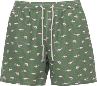 Saint Barth Homme, Maillots de bain, Vert, Taille: L Lighting Micro Fantasy Swim Trunk
