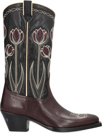 Gucci 45mm embroidered cowboy boots - Schwarz