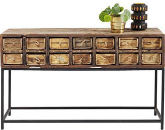 Kare Design Design Konsole Bastidon 125cm, sch&ouml;ne Holzkonsole mit Schubladen und Stauraum, Gestell schwarz, 14 Schubladen, Unikat, 75x125x33cm (H/B/T)