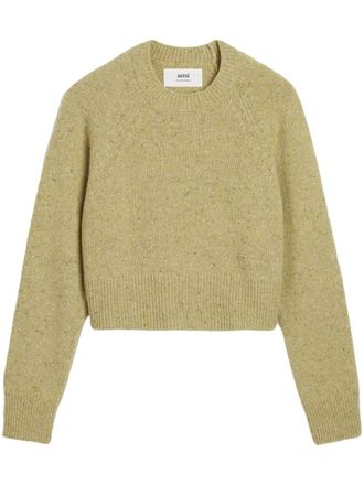Ami pull &agrave; logo brod&eacute; - Vert