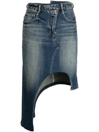 JNBY jupe en jean &agrave; design asym&eacute;trique - Bleu