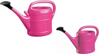 Kova&T Gießkannen Set 10L + 5L PINK + 1x BILDMAGNET! Blumenkanne Kunststoff, Gießkanne groß & klein für Garten & Zimmerpflanzen Gieskannen Giesskanne 10 & 5 