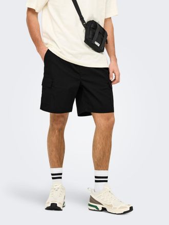Only & Sons Cargoshorts ONLY & SONS ONSKAL CARGO 0287 SHORTS CS, Herren, Gr. XXL, N-Gr, schwarz, Web, Obermaterial: 100% Baumwolle, unifarben, slim fit, Hosen