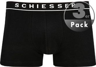 Schiesser Herren Trunks schwarz Baumwolle unifarben