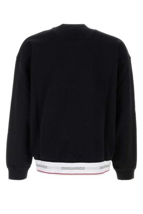 Dsquared2 Mens Black Cotton Oversize Sweatshirt Exterior: T-Shirt T-shirts And Polos