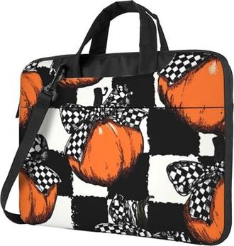 Generic Housse de protection pour ordinateur portable de 15,6 avec bandouli&egrave;re - Motif citrouille rouge, multicolore, 15.6 inch