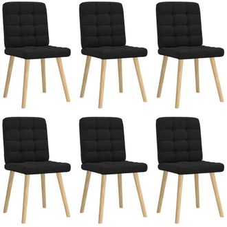 vidaXL vidaXL Chaises &agrave; manger lot de 6 noir tissu