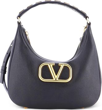 Valentino Garavani Stud Sign Zip Leather hobo bag - Noir