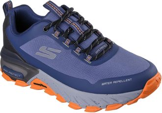 Skechers Herren Max Protect Promote Track Sneaker, NVY Synthetic/Textile/Orange Trim, 45.5 EU