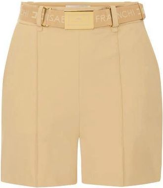 Elisabetta Franchi Femme, Shorts, Brun, Taille: 36 FR Shorts en tissu technique bi-&eacute;lastique avec ceinture