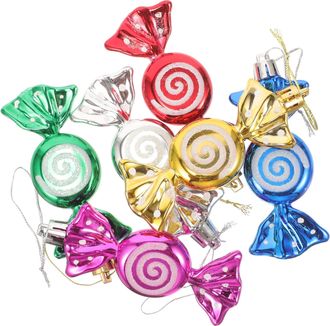 Valiclud 12 Stücke Christbaumschmuck Baumbehang Bunt Glänzend Süßigkeit Weihnachtskugeln Weihnachtsbaum zum Verschenken Dekorieren Tannenbaum hängen Ornamente 