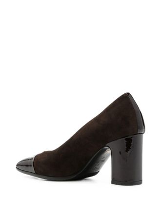 Carel Suede and Patent-Leather Heel - Brown