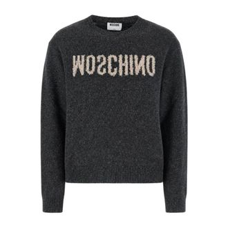 Moschino Femme, Pulls, Gris, Taille: 36 FR Pull &agrave; col rond d&eacute;structur&eacute;