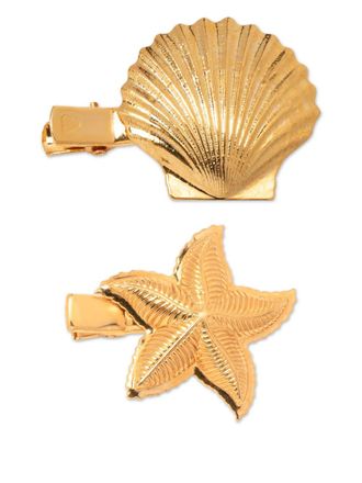 Jennifer Behr lot de deux barrettes Oceane - Or