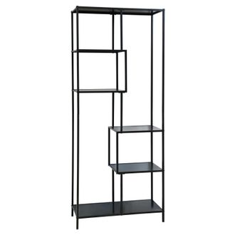 SVITA KELA Metallregal 6 Ebenen K&uuml;chenregal Badregal schmal stehend Industrial Style Wohnzimmer Schlafzimmer Schwarz