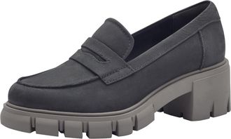 Tamaris Damen Slipper Leder bequem; Dark Grey, EU 37