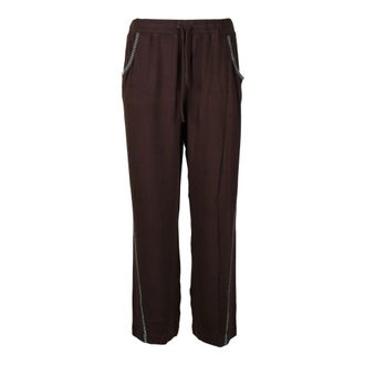 Siedres Hose - - Trousers - Damen - Braun - L