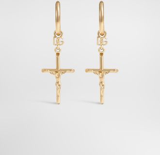 Dolce & Gabbana Steckerohrringe Mit Kreuzdetails - Frau Bijoux Gold Metall Onesize