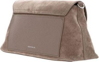 Coccinelle Womens Shoulder Bag Warm Taupe Bovine Split Suede Leather - Shoulder-Bags