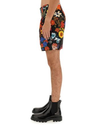 Moschino Floral Pattern Cotton Bermudas - Multicolor