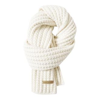 Generic Ch&acirc;le tricot&eacute; pour femme - &Eacute;charpe dhiver confortable avec laine &eacute;paisse pour couples, blanc, Taille unique