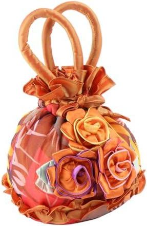 Frcolor Paquet à Main De Soirée Pour Femme En Tissu Délicat, Paquet Seau Forme Fleur, Léger Et Portable, Pochette De Soirée Élégante Pour Mariage, Banquet Et 