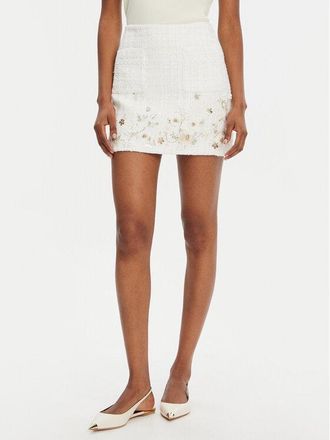 Elisabetta Franchi Minirock GO-108-52E2-V400 &Eacute;cru Regular Fit
