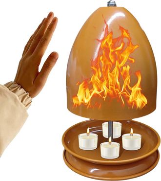 Generic Teelichtofen - Kerzenw&auml;rmer f&uuml;r den Schreibtisch, kompakte Metallkonstruktion, W&auml;rmer&uuml;ckhaltekuppel, energiesparender Mini- f&uuml;r W&auml;rme bei kaltem Wette