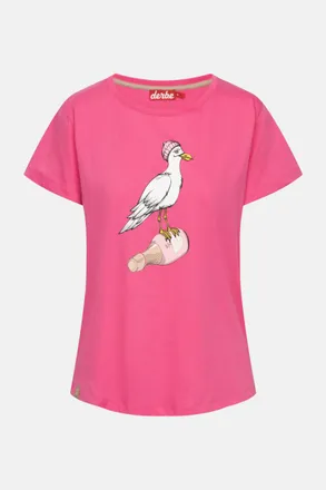 Derbe Derbe T-Shirt Sturmm&ouml;win Damen Pink GOTS Organic