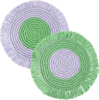 Talking Tables Tischsets, handgefertigt, lila und grün, Pastellbast, Bunte Tischdekorationen für sie, Ostern, Sommer, Esszimmer, entworfen in Großbritannien, Größe 3