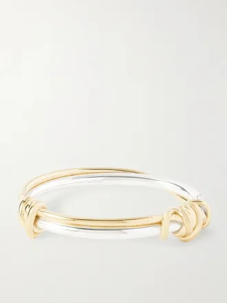 Bottega Veneta Gold- Und Silberfarbener Armreif