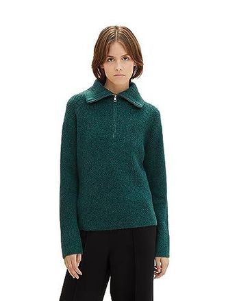 Tom Tailor Denim TOM TAILOR Denim 1038720 Sweater, 10592-Midnight Forest Green Mélange, M Femme