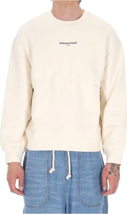 Maison Kitsun&eacute; Homme, Sweatshirts et sweats &agrave; capuche, Beige, Taille: S Paris Comfort SweaT-shirt