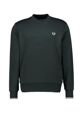 Fred Perry Herren Sweatshirt gr&uuml;n unifarben