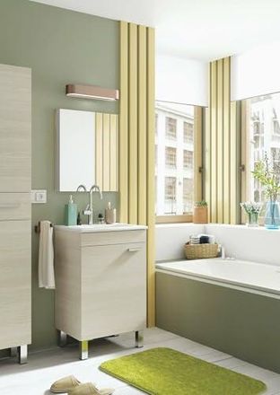 Dmora Badezimmermöbel Colbert, Badezimmerschrank, Mehrzweckschrank, Hängeschrank mit Spiegel, 50x39 h80 cm, Eiche