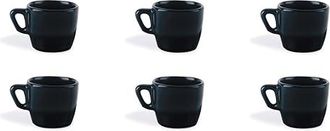 Excelsa Eclipse Set mit 6 schwarzen Kaffeetassen, Keramik, Fassungsvermögen 70 ml