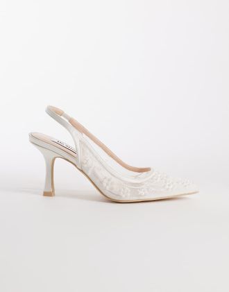 Be Mine Tania - Chaussures &agrave; talon et bride arri&egrave;re avec broderie - Ivoire-Blanc