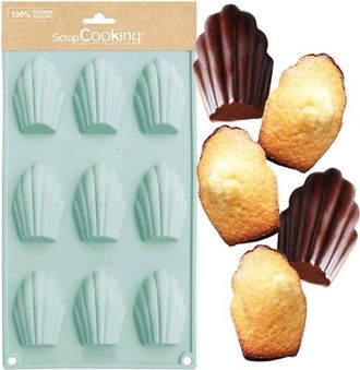 ScrapCooking 3115 Multi 9 Madeleines Backform Silikon Rosa 32 x 17,5 x 1,7 cm