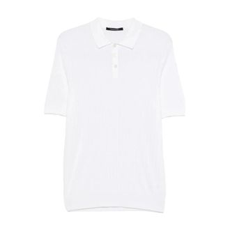 Tagliatore Kart Rippstrick-Polo - - Tops - Herren - Wei&szlig; - 3XL
