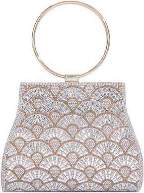 Generic Sacs &agrave; main en strass - Sacs de soir&eacute;e - Avec pierres - Pour femme, Gold2., Taille unique