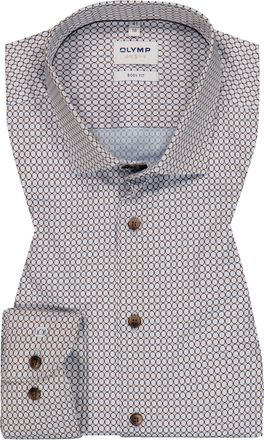 Olymp Herren Hemd blau gemustert
