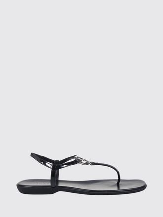 Gucci Tongs Interlocking G en cuir avec talon bas
