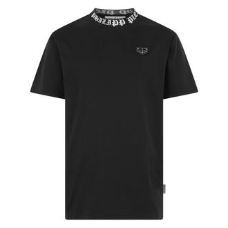 Philipp Plein Homme, Tops, Noir, Taille: 4XL T-shirt en jersey Plein Gothic