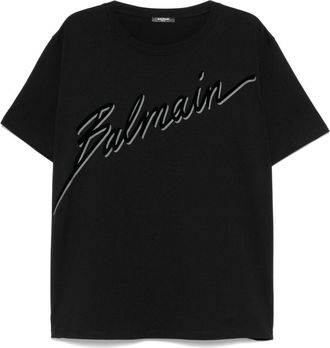 Balmain t-shirt à logo floqué - Noir