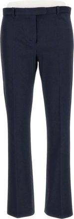 Max Mara Femme, Pantalons, Bleu, Taille: 40 FR Pantalon Bleu Foncé avec Fermeture à Crochet et Barre Cachée
