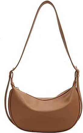Generic Grand sac &agrave; bandouli&egrave;re en cuir v&eacute;g&eacute;talien pour femme, sac &agrave; main tendance avec fermeture &eacute;clair, kaki, Medium