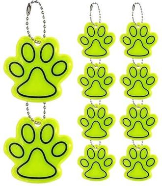 Generic Lot de 10 porte-cl&eacute;s r&eacute;fl&eacute;chissants en forme de patte - Caract&eacute;ristiques du mat&eacute;riau - Fixation facile - Sac &agrave; bandouli&egrave;re - Pour l&eacute;cole, les voyages 